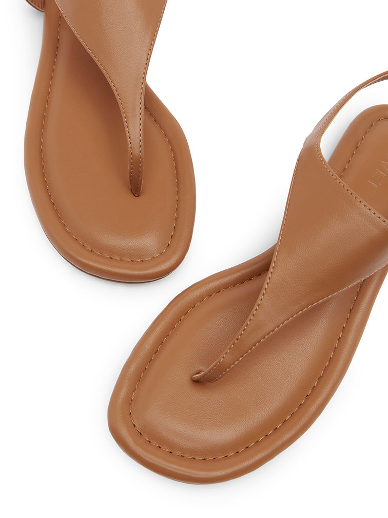 CAPRI Tan Flat Sandals | Thong Sandals | Resortwear – COVET SHOES