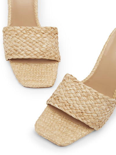 CRETE Raffia Heels | Woven Heels | Wooden Heels – COVET SHOES
