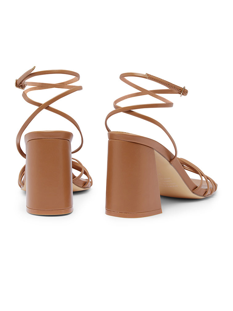EVIE Tan Heels | Tan Block Heels – COVET SHOES
