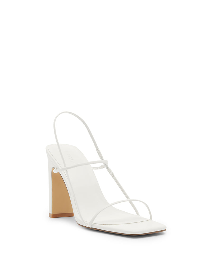 MADISON Off White Heels | Slim Block Heels – COVET SHOES