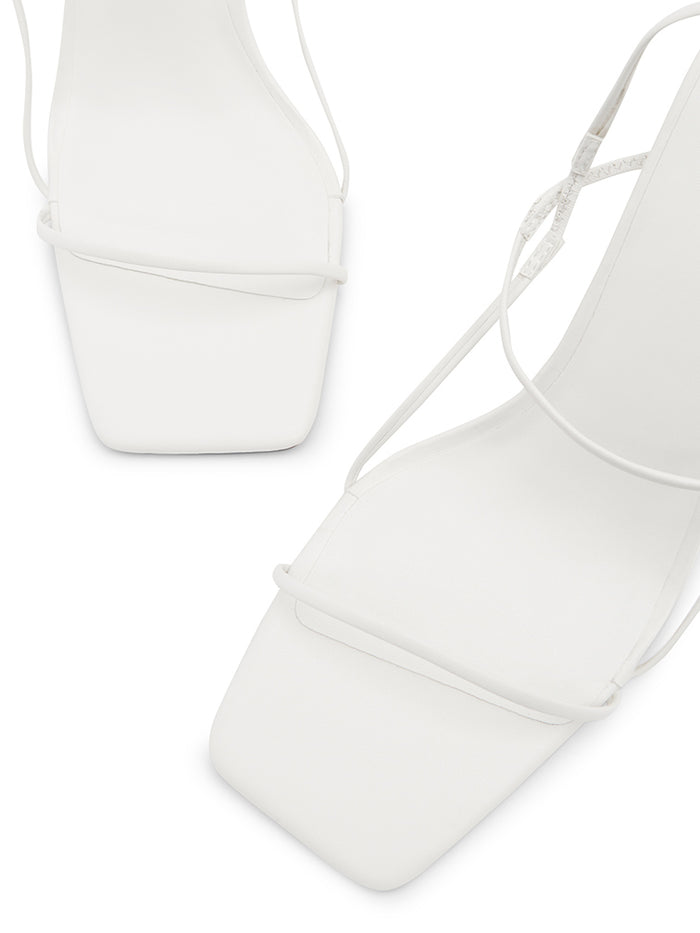 MADISON Off White Heels | Slim Block Heels – COVET SHOES