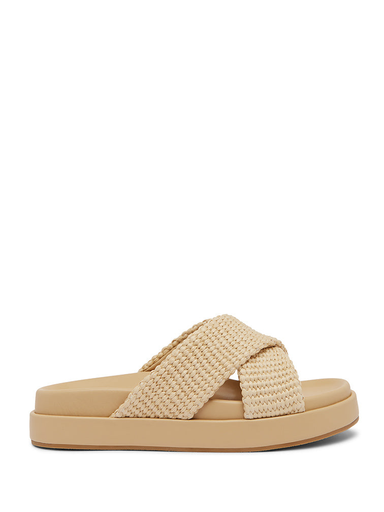 MIAMI Woven Slide Sandals | Flat Sandals | Chunky Sandals – COVET SHOES